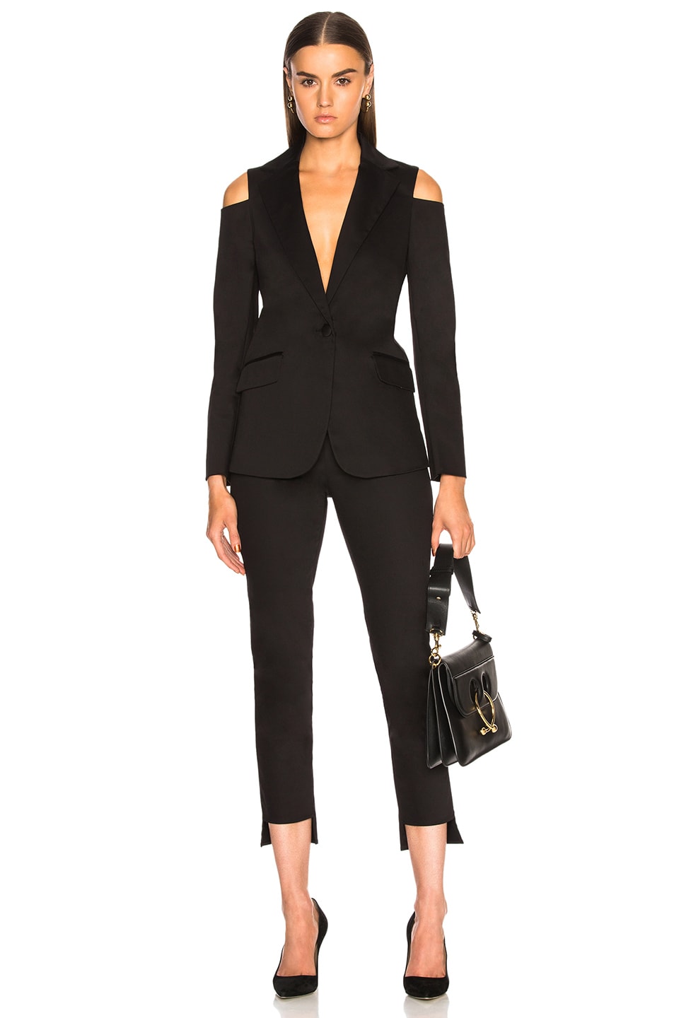 FRAME Shoulderless Blazer in Noir | FWRD