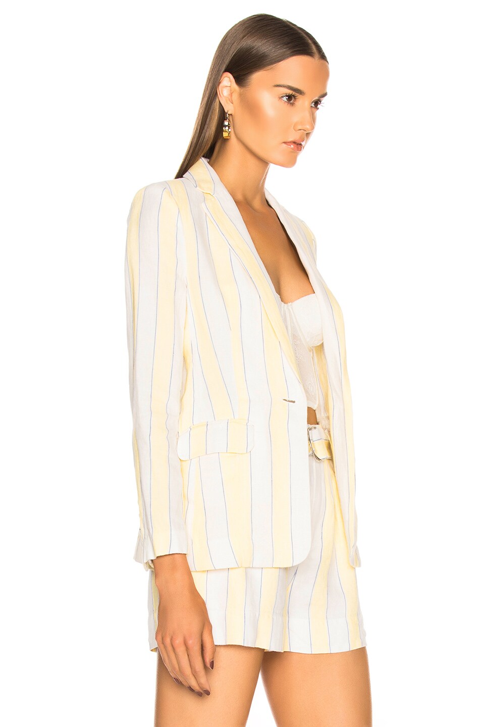 FRAME Stripe Blazer in Golden Haze Multi | FWRD