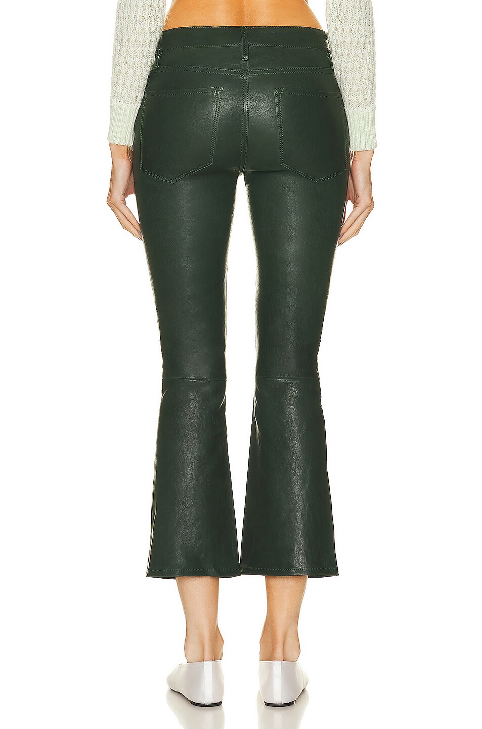 FRAME Le Crop Mini Boot Leather in Pine | FWRD