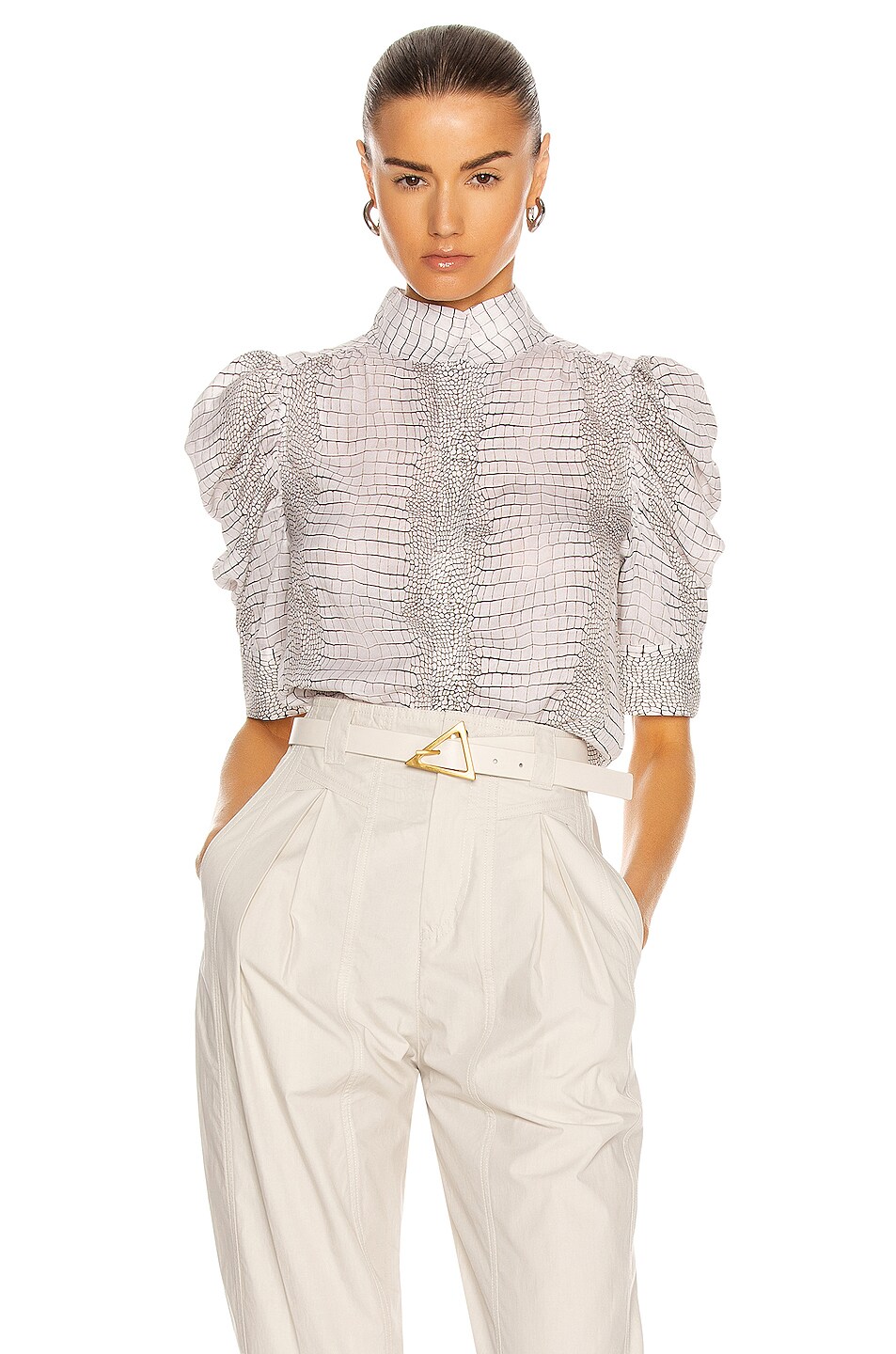 FRAME Gillian Top in Blanc Multi | FWRD