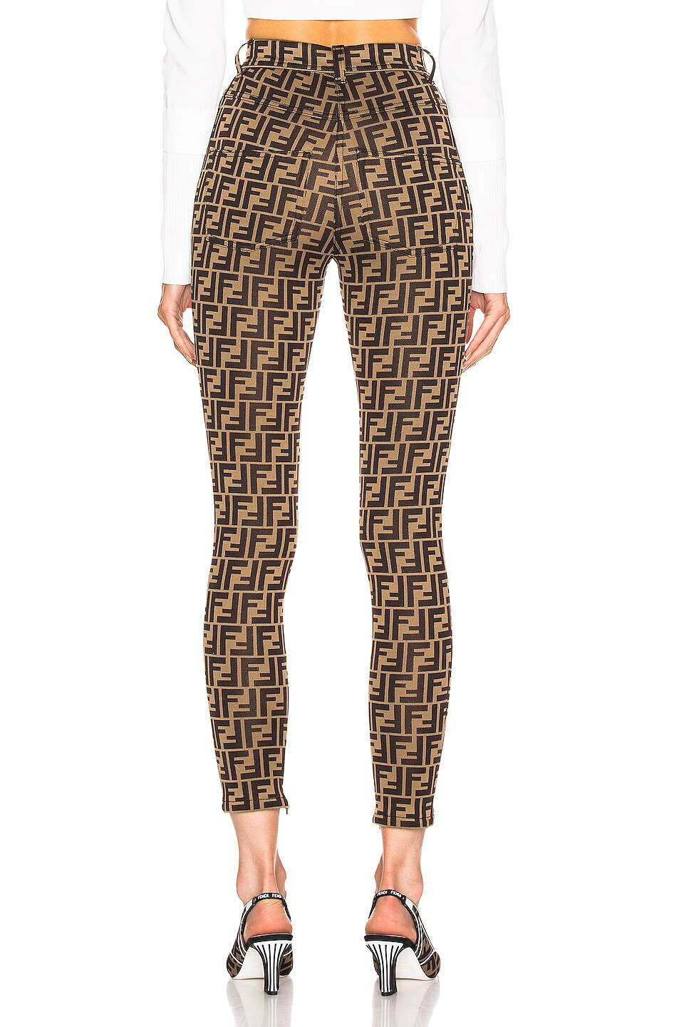 Fendi FF Logo Pant in Mud & Dark Brown | FWRD