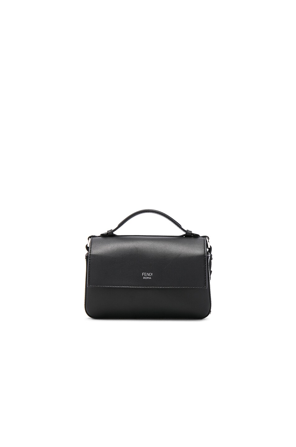 Fendi Double Micro Logo Print Baguette in Tobacco & Black | FWRD