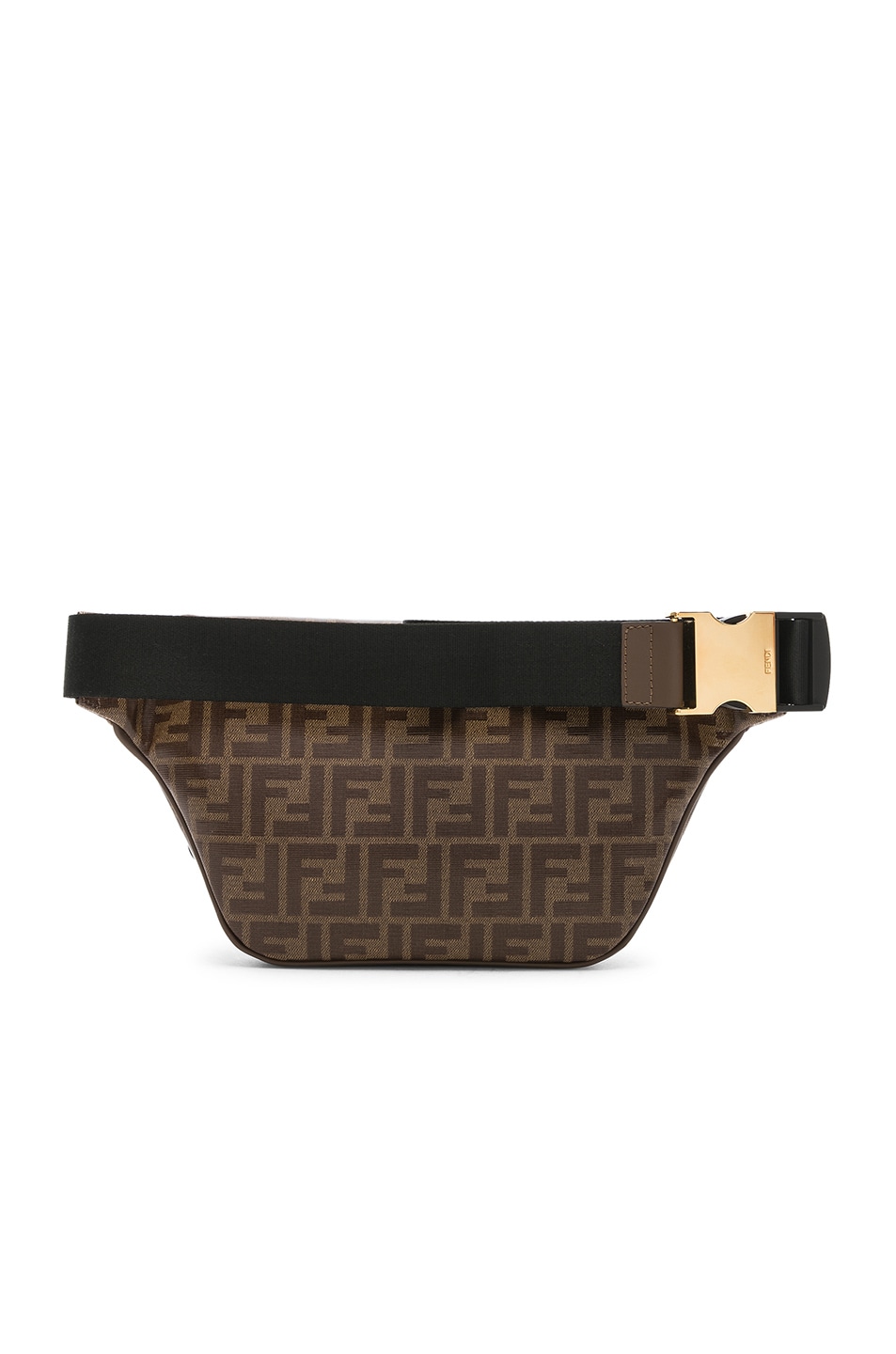 Fendi Fendi Mania Logo Fanny Pack in Brown & White | FWRD