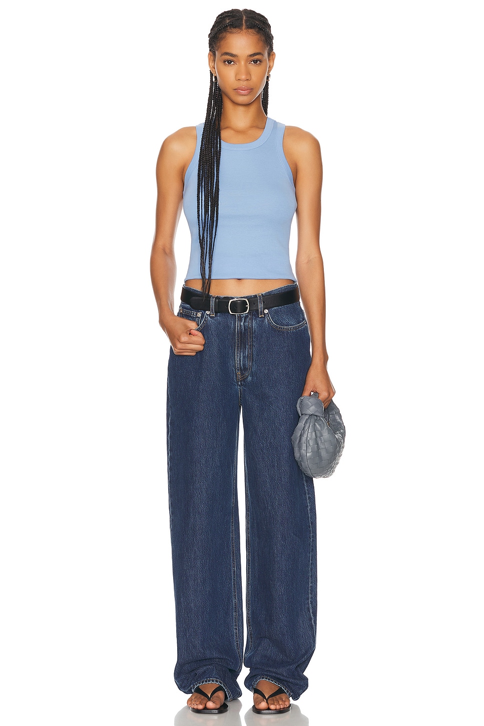 FLORE FLORE Hannah Tank Top in Baby Blue | FWRD