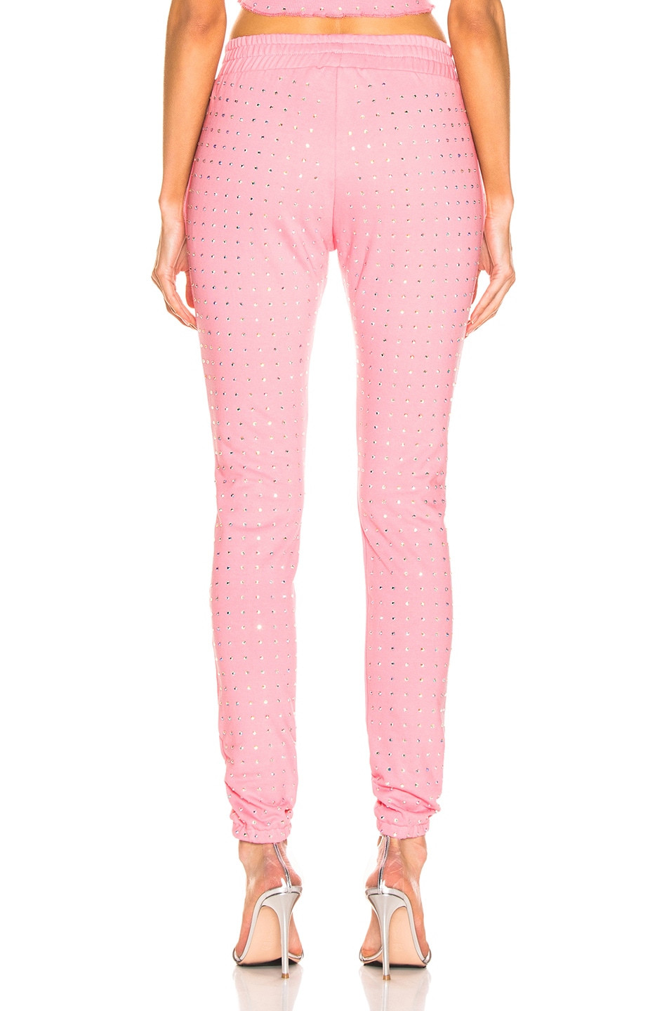 Frankie B All Over Rhinestone Sweatpants in Pink | FWRD