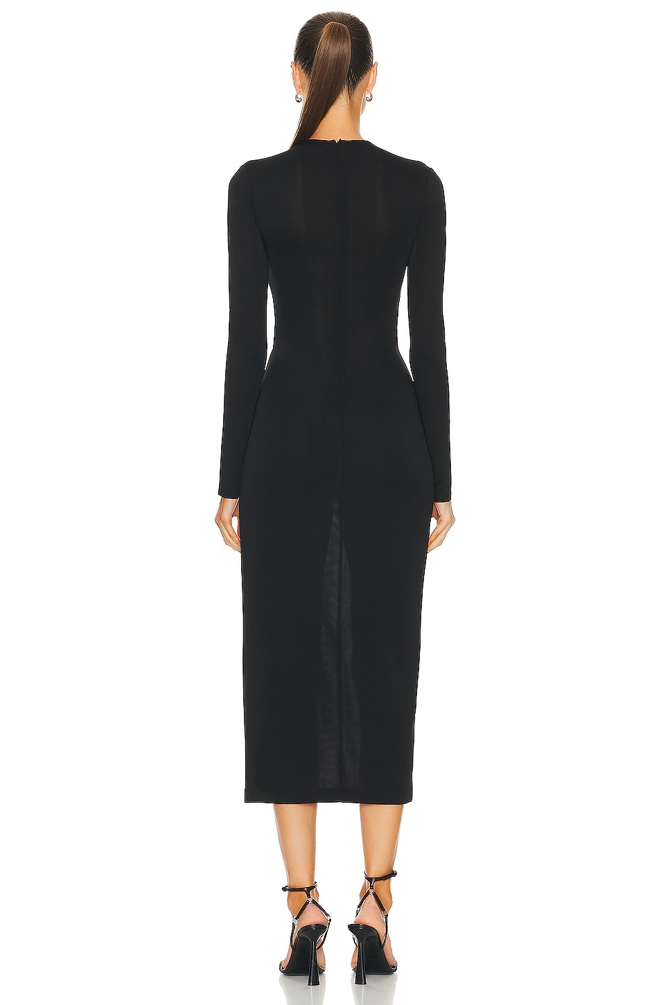 fleur du mal Midi Dress With Side Snaps in Black | FWRD