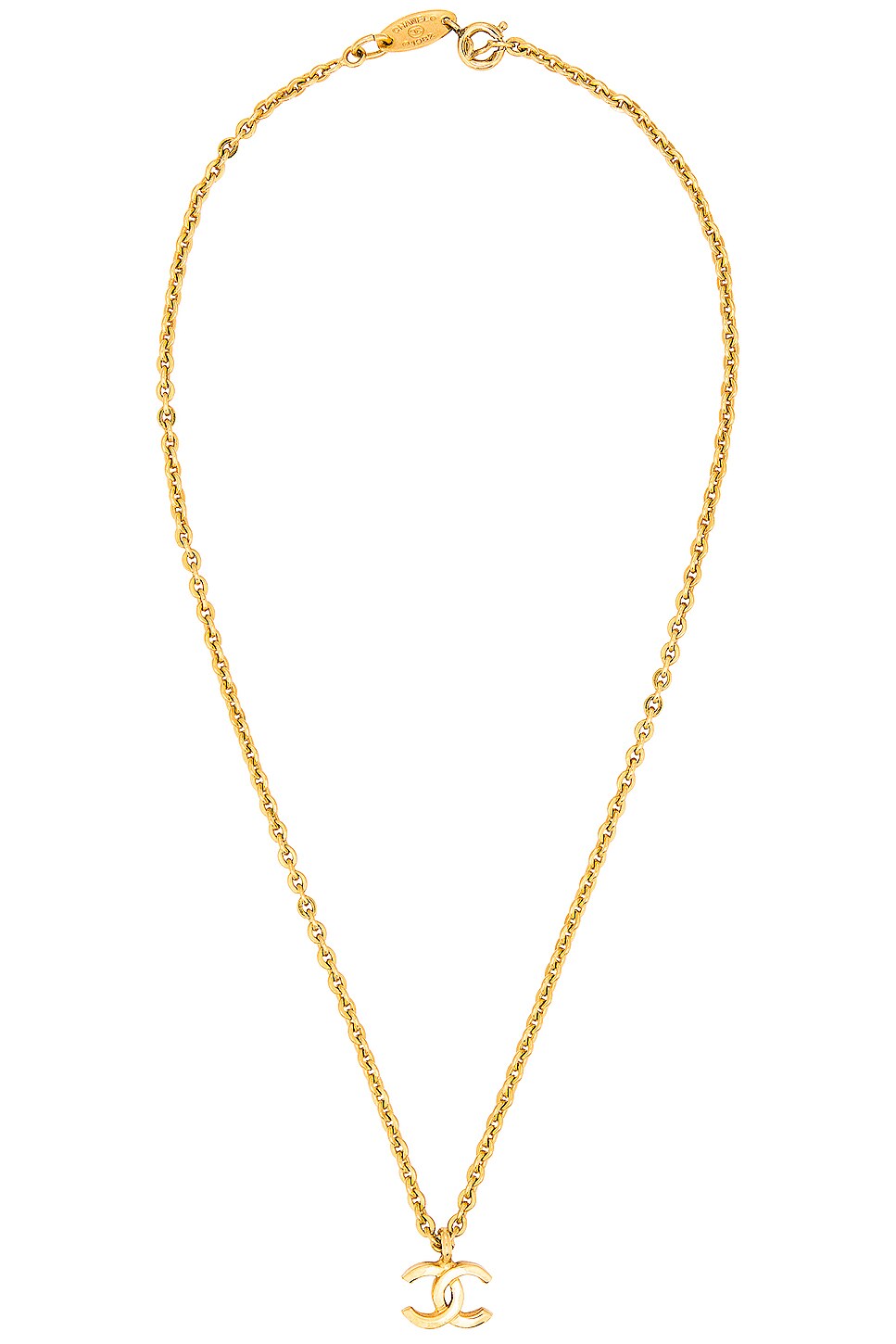 FWRD Renew Chanel 1982 Coco Mark Necklace in Gold | FWRD