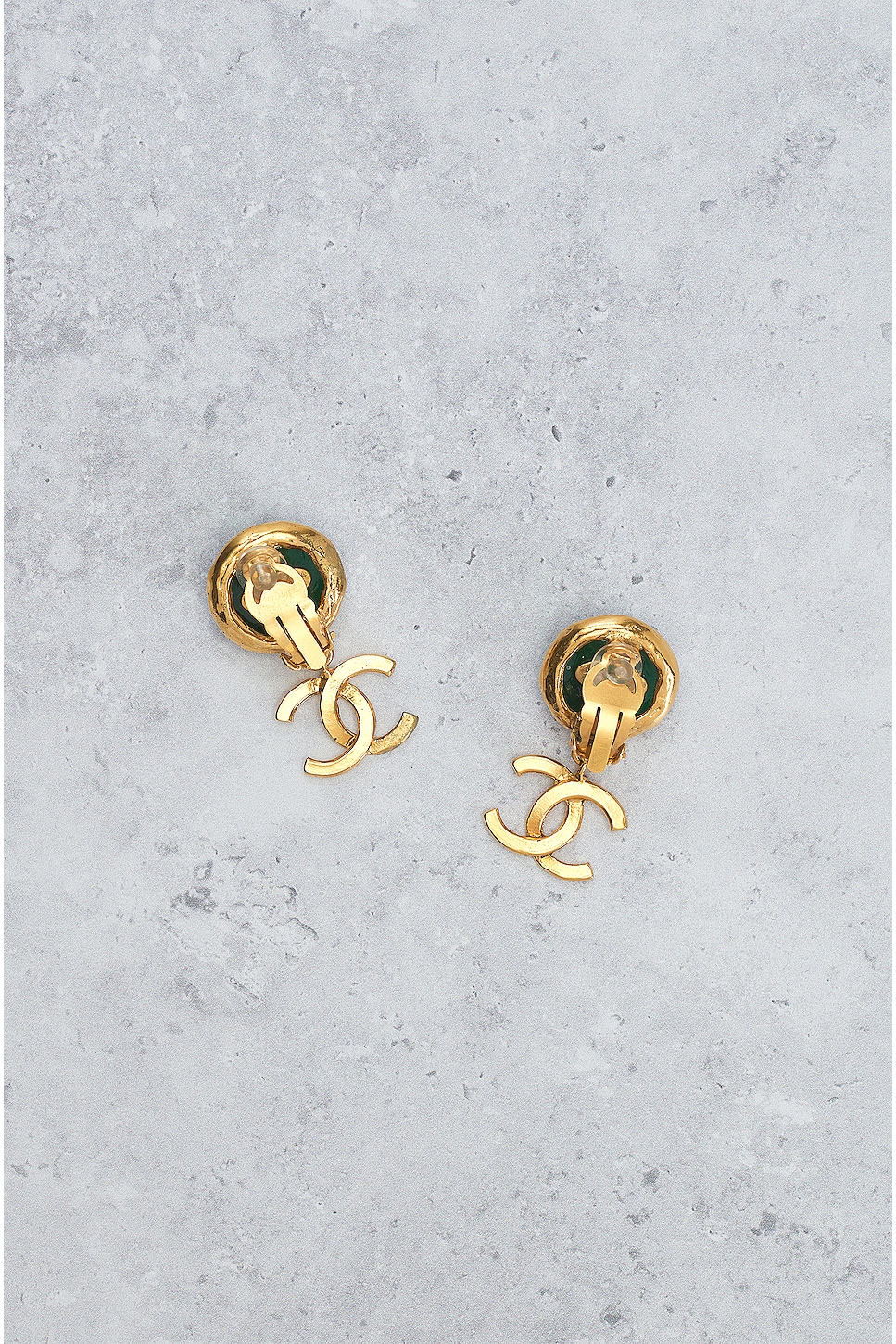 FWRD Renew Chanel Coco Earrings in Gold | FWRD
