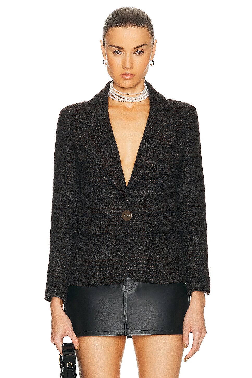 FWRD Renew Chanel Tweed Jacket in Brown | FWRD