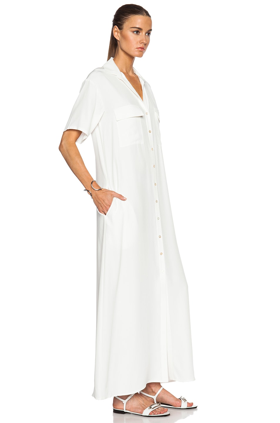 FRAME Denim Le Shirt Dress in Off White | FWRD