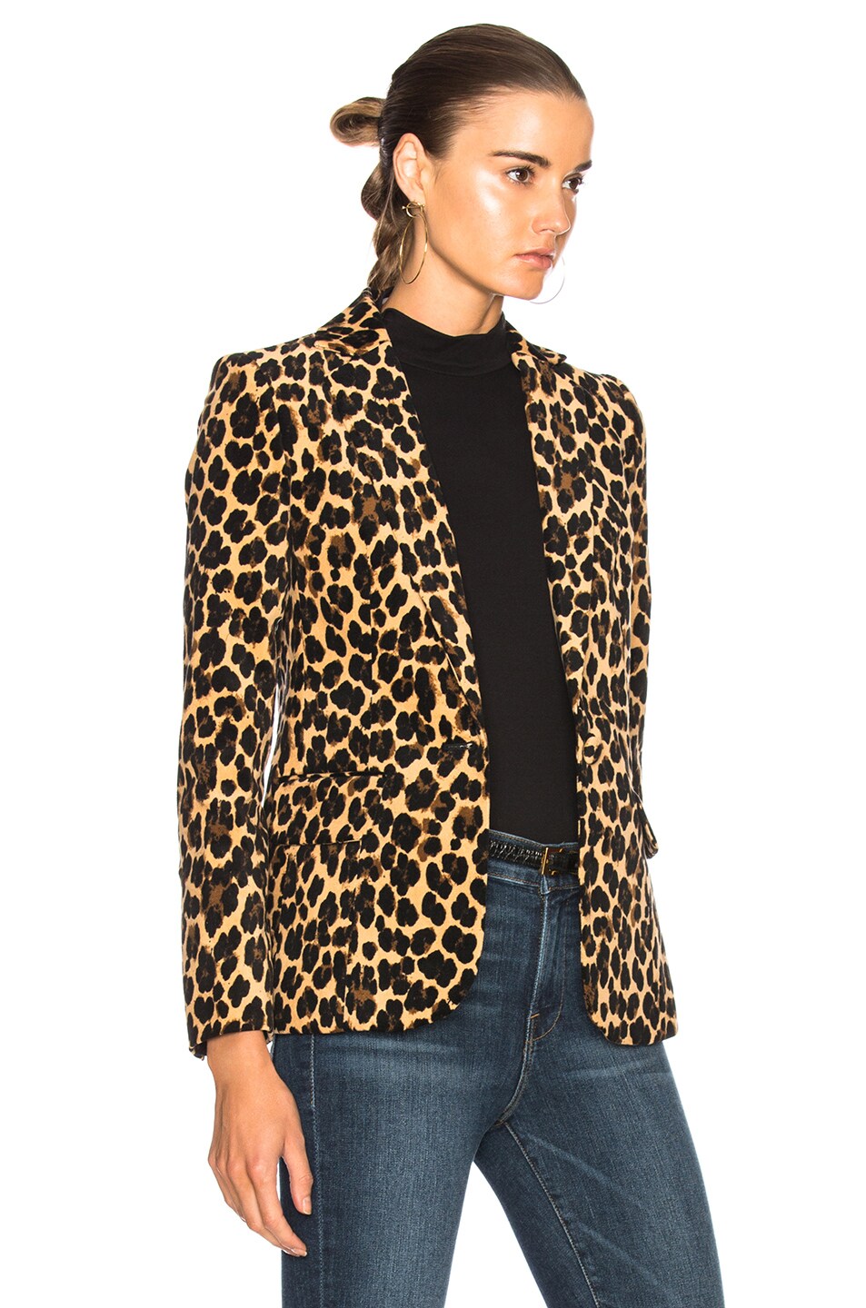 FRAME Denim Velvet Cheetah Classic Blazer in Cheetah | FWRD