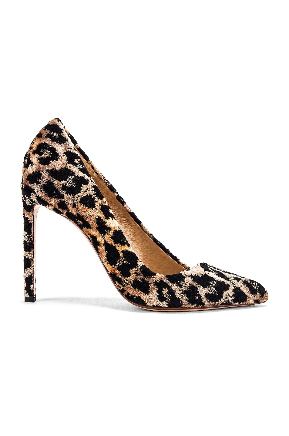 FRANCESCO RUSSO Velvet Leopard Pumps in Natural | FWRD