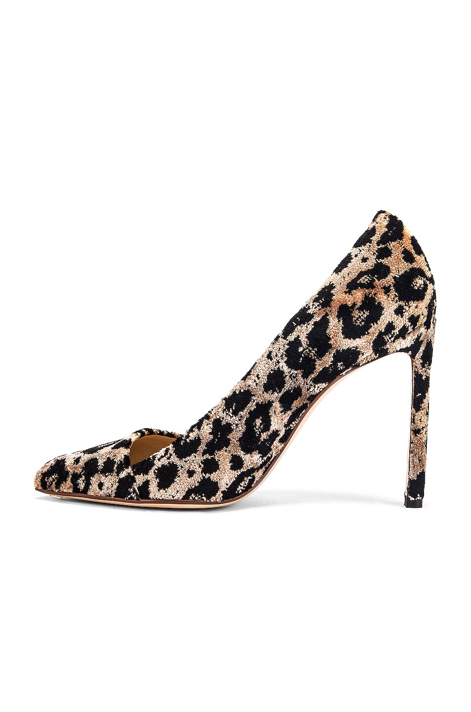 FRANCESCO RUSSO Velvet Leopard Pumps in Natural | FWRD
