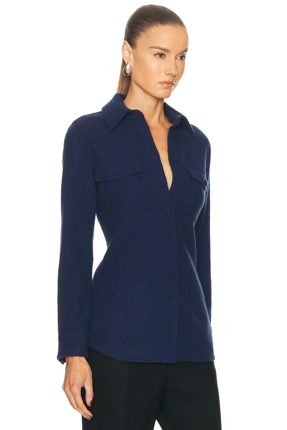 Gabriela Hearst John Austin Shirt in Electric Navy | FWRD