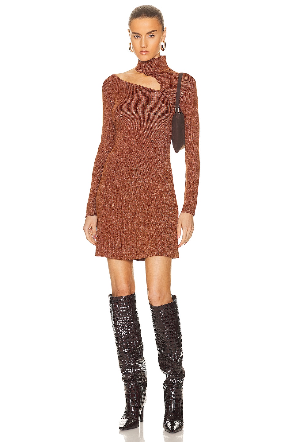 Cult Gaia Jet Knit Dress in Maroon Peak | FWRD