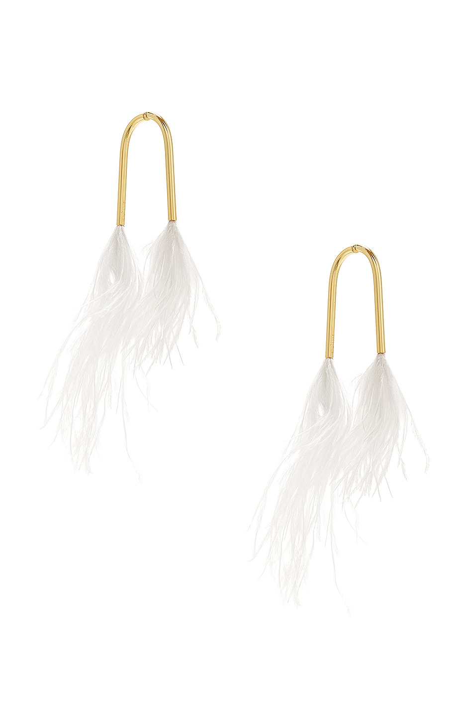 Cult Gaia Meta Feather Earring in Optic White | FWRD