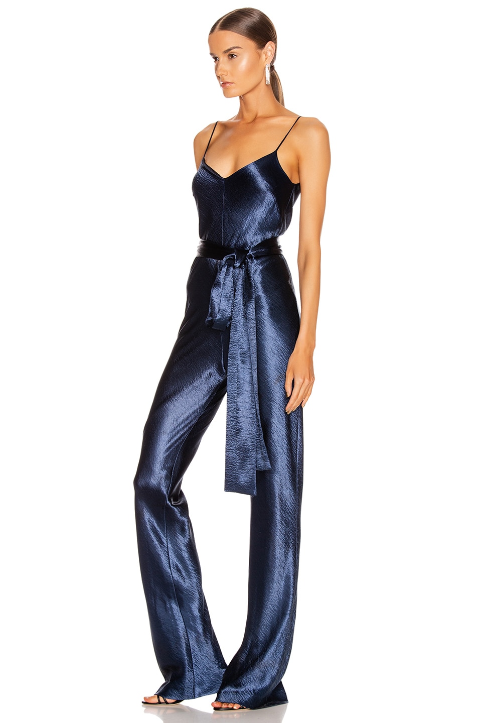 GALVAN Metallic Slouchy Jumpsuit in Midnight | FWRD