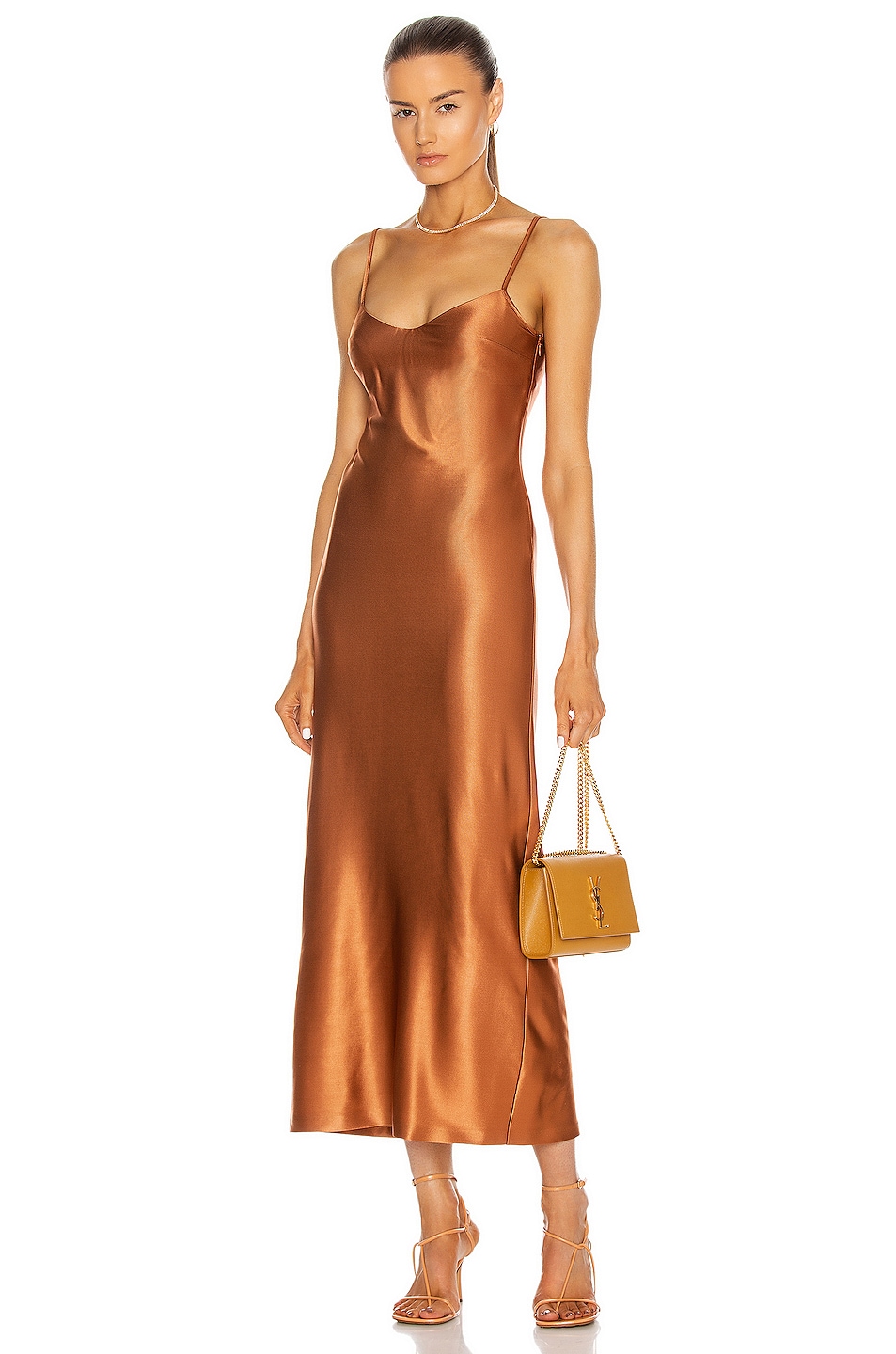 GALVAN Sahara Bustier Dress in Cinnamon | FWRD