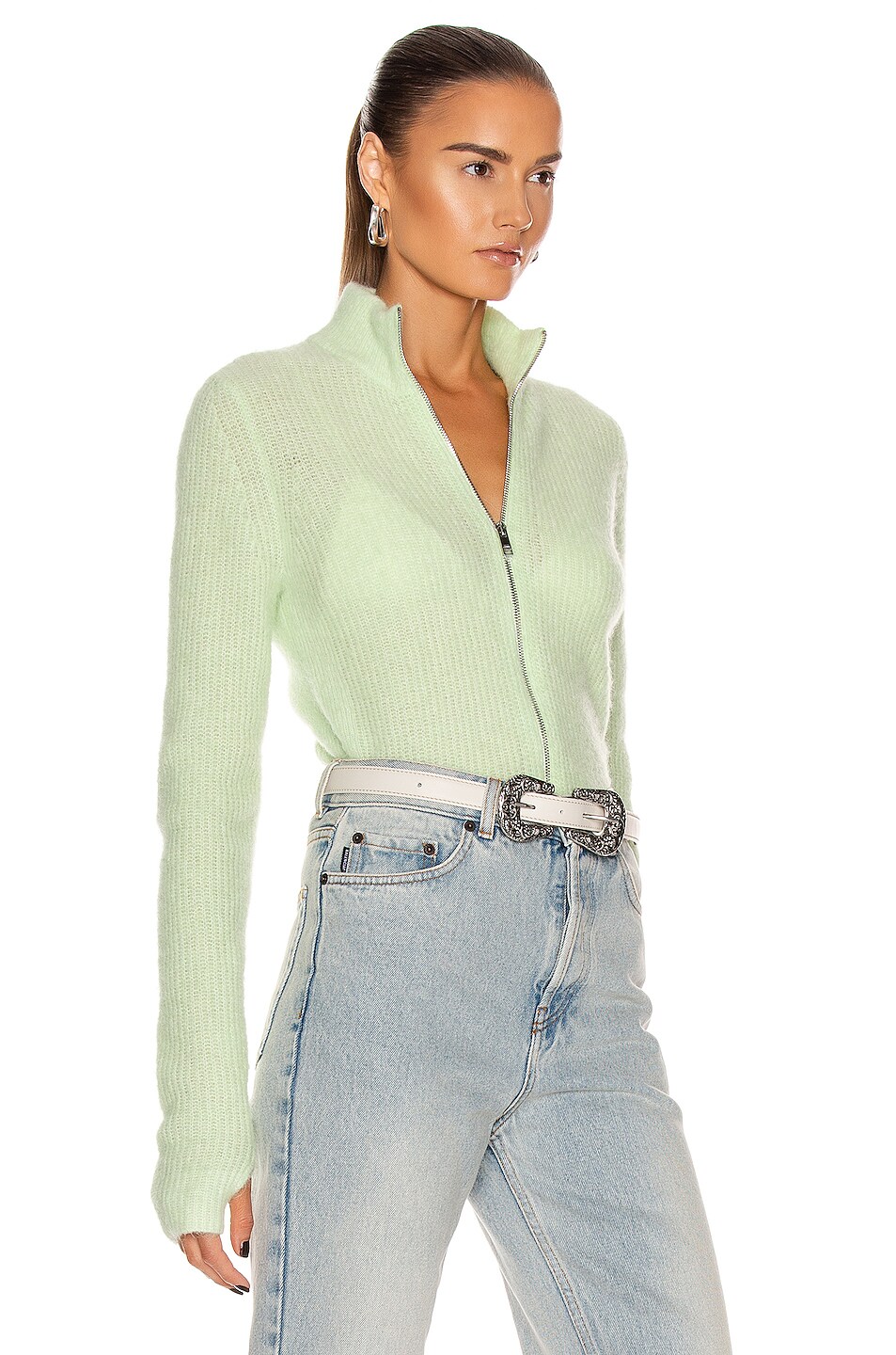 Ganni Soft Wool Knit in Patina Green | FWRD
