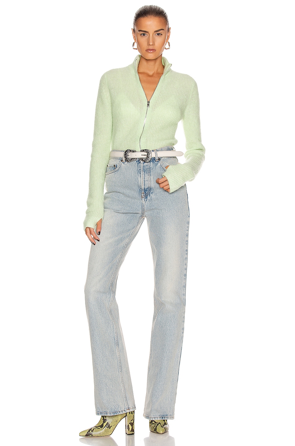 Ganni Soft Wool Knit in Patina Green | FWRD