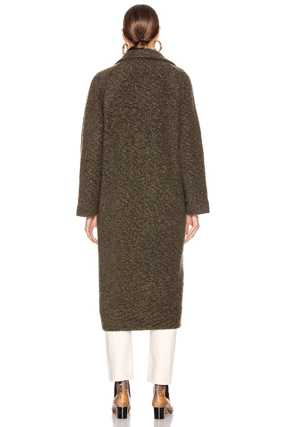 Ganni Boucle Wool Coat in Kalamata | FWRD