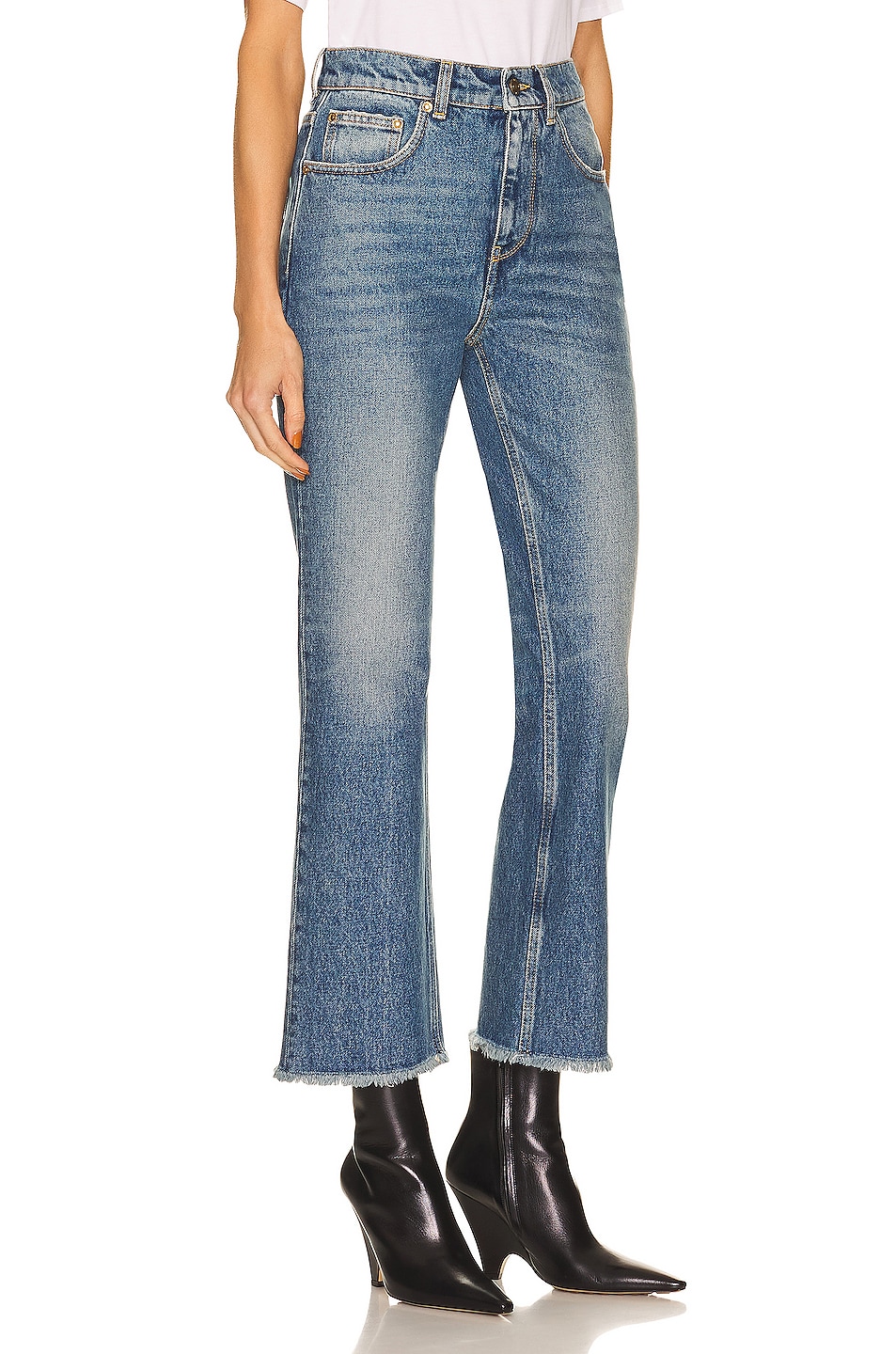 Golden Goose Cropped Flare in Blue | FWRD