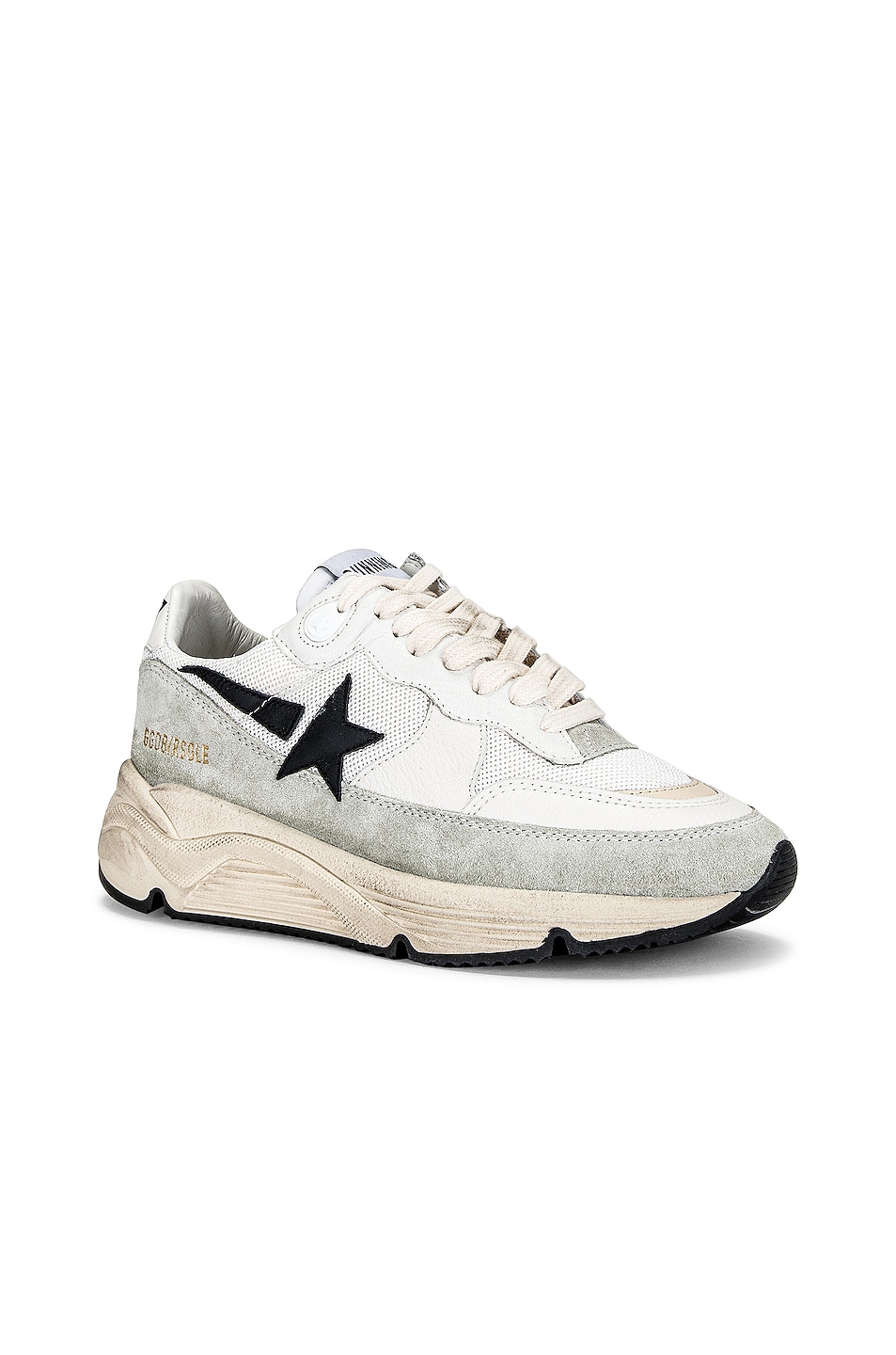 Golden Goose Running Sole Sneaker in White, Ivory, Black, & Ice | FWRD