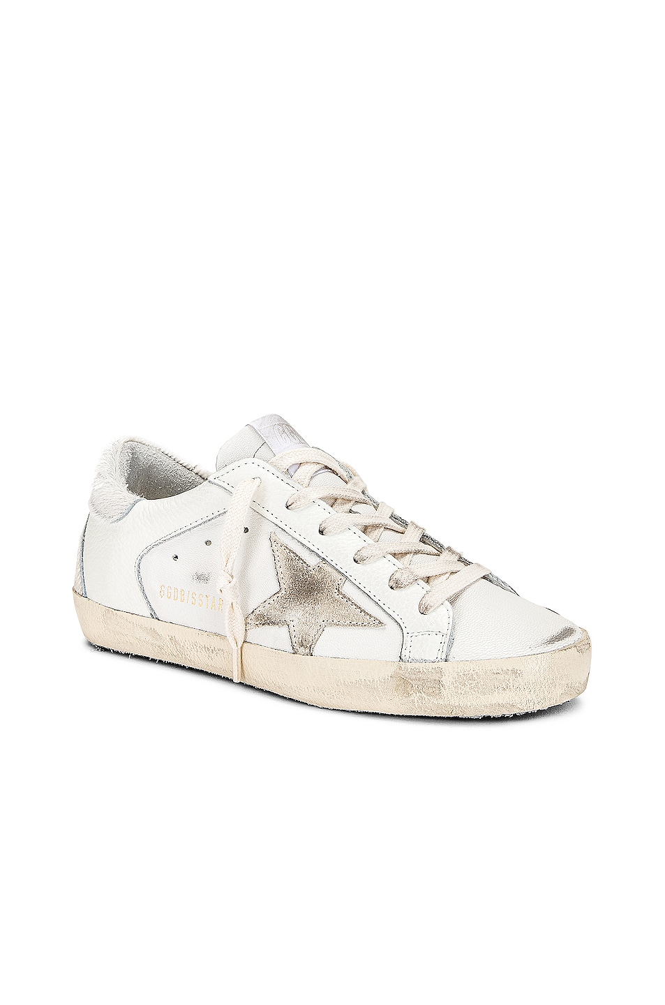 Golden Goose Superstar Sneaker in White, Cream, & Silver | FWRD