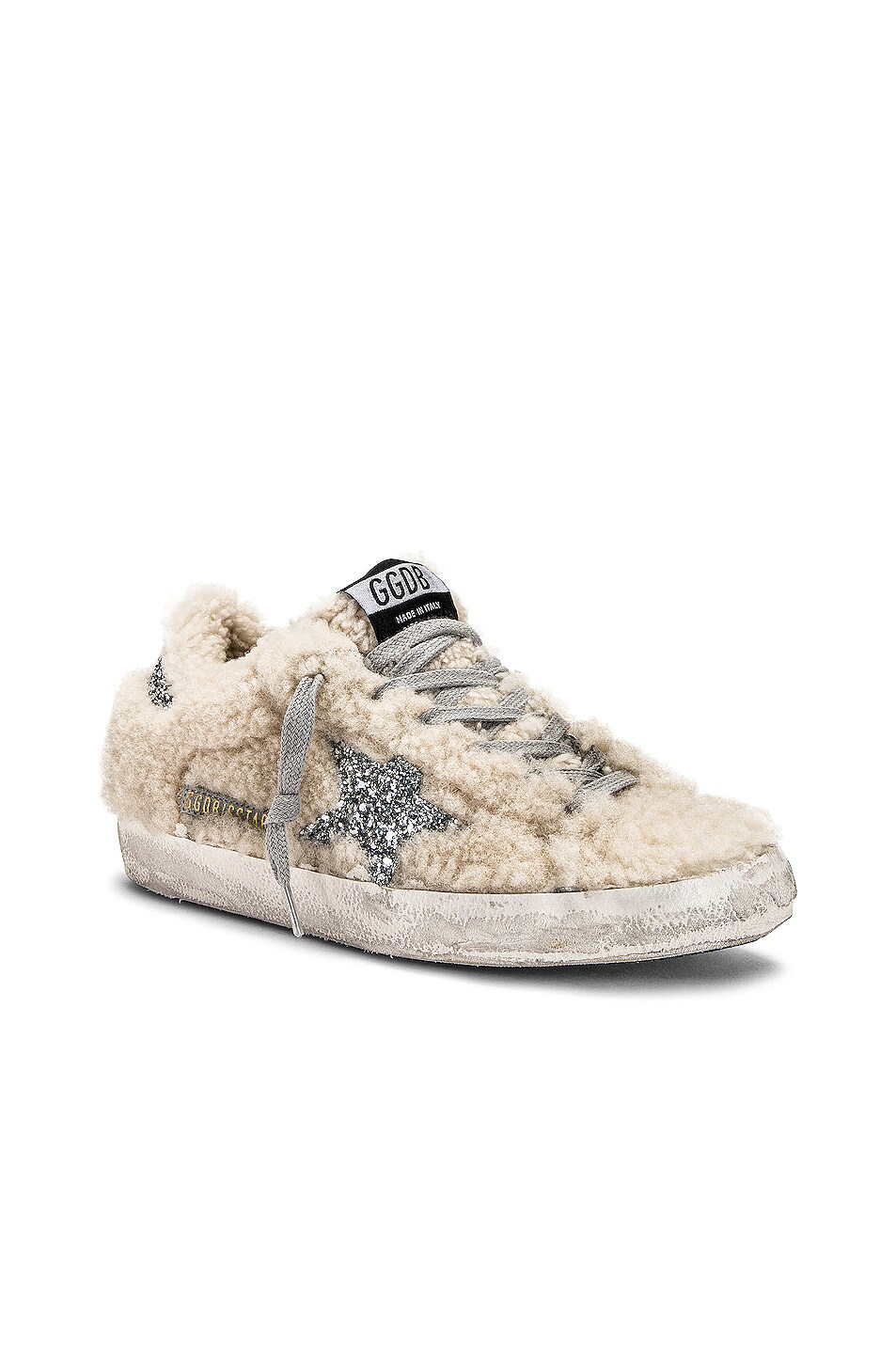 Golden Goose Superstar Sneaker in Beige & Silver | FWRD