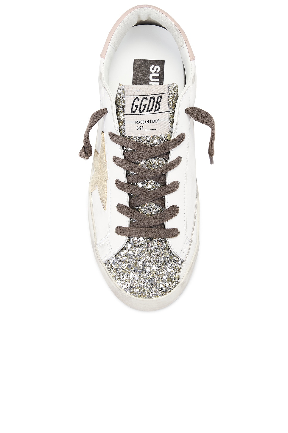 Golden Goose Super Star Sneaker in White, Platinum, Yellow, & Pink | FWRD