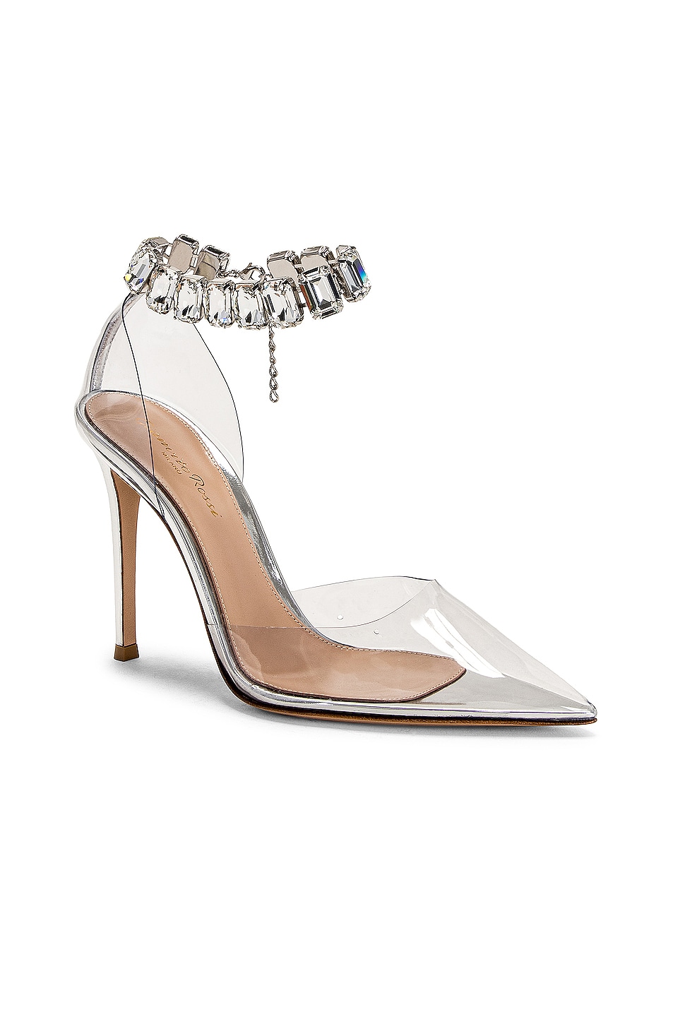 Gianvito Rossi Plexi Pumps in Transparent & Silver | FWRD