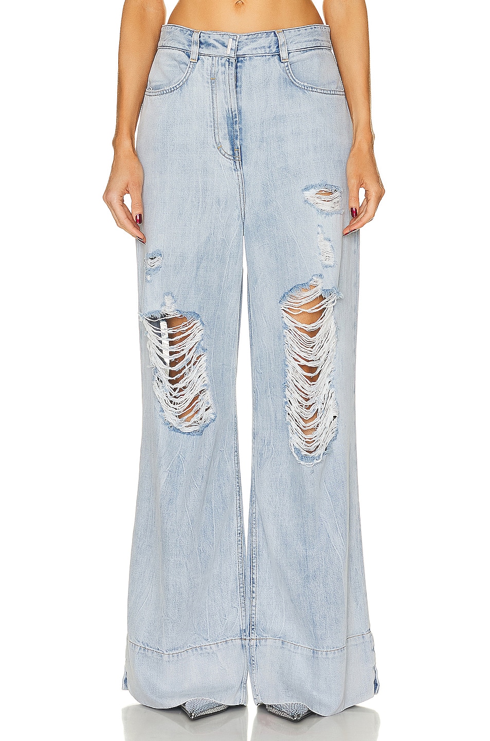 Givenchy Wide Leg Jean in Light Blue | FWRD