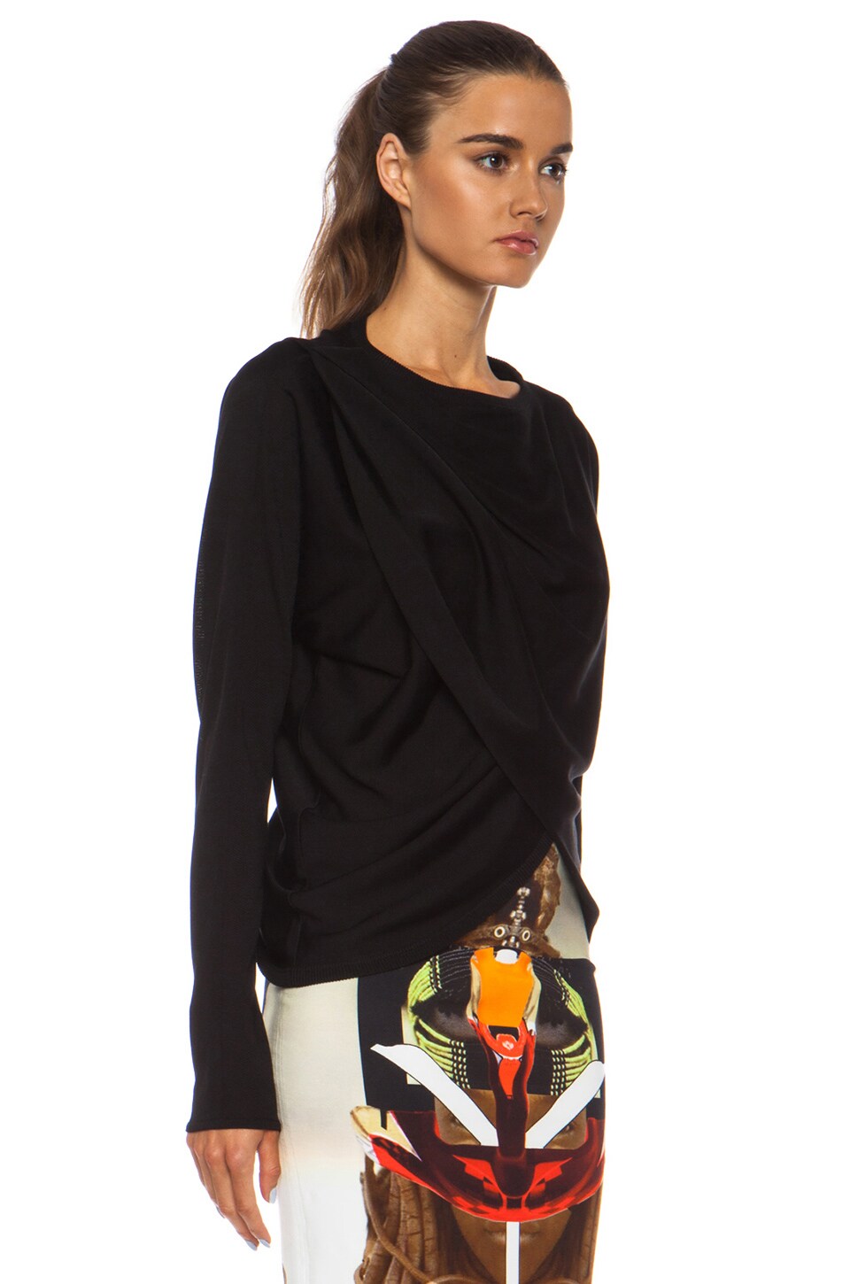 Givenchy Open Back Draped Viscose-Blend Sweater in Black | FWRD