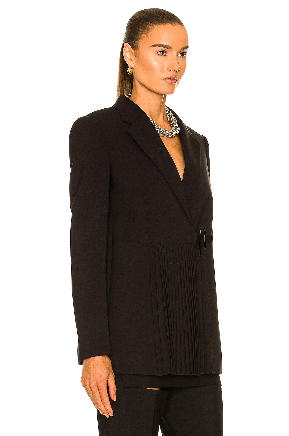 Givenchy U Lock Pleat Jacket in Black | FWRD