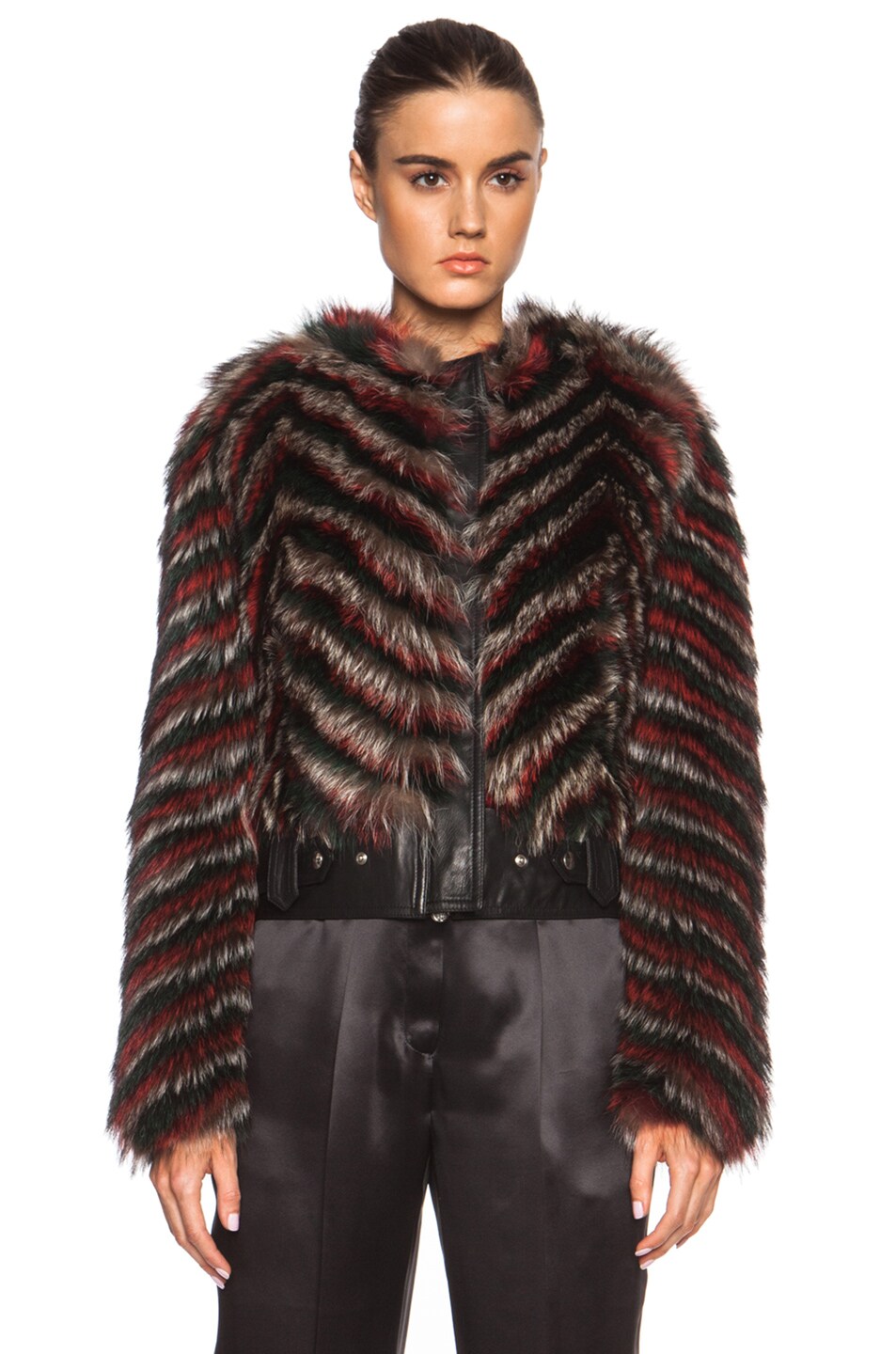 Givenchy Chevron Marmot Fur Jacket in Natural | FWRD