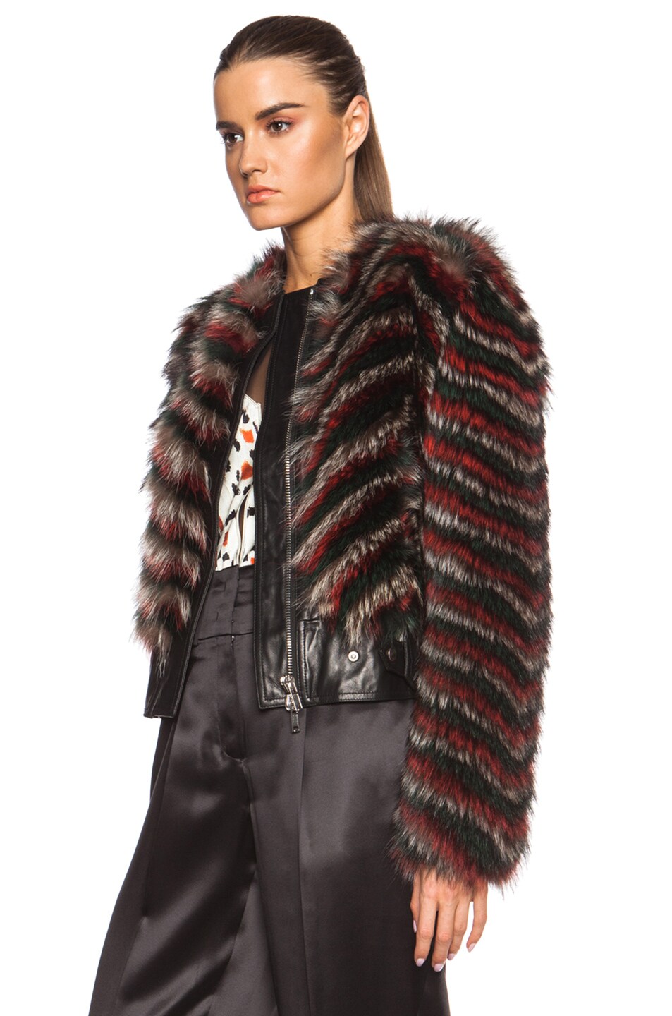 Givenchy Chevron Marmot Fur Jacket in Natural | FWRD