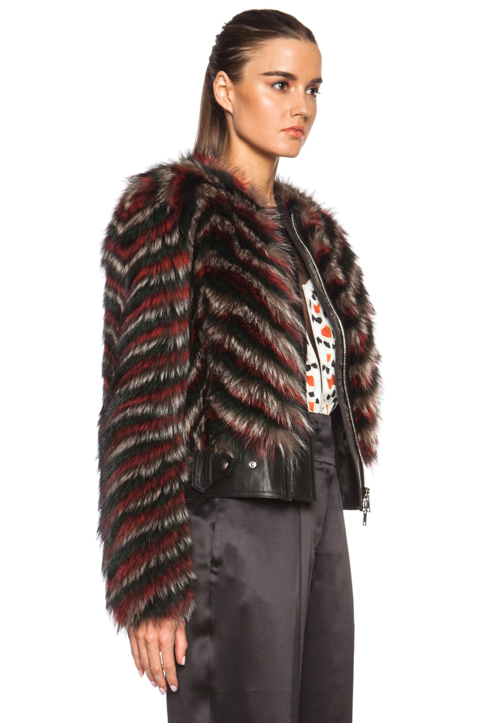 Givenchy Chevron Marmot Fur Jacket in Natural | FWRD