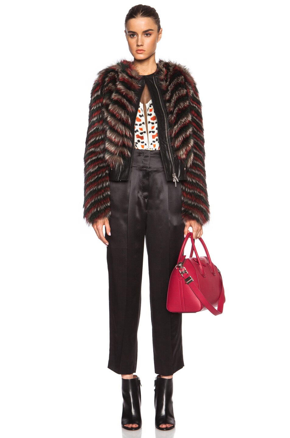 Givenchy Chevron Marmot Fur Jacket in Natural | FWRD