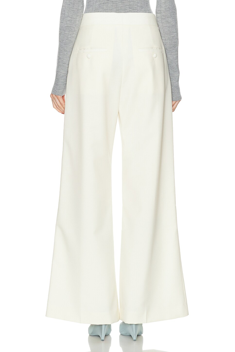 Givenchy Low Waist Wide Leg Pant in Ecru | FWRD