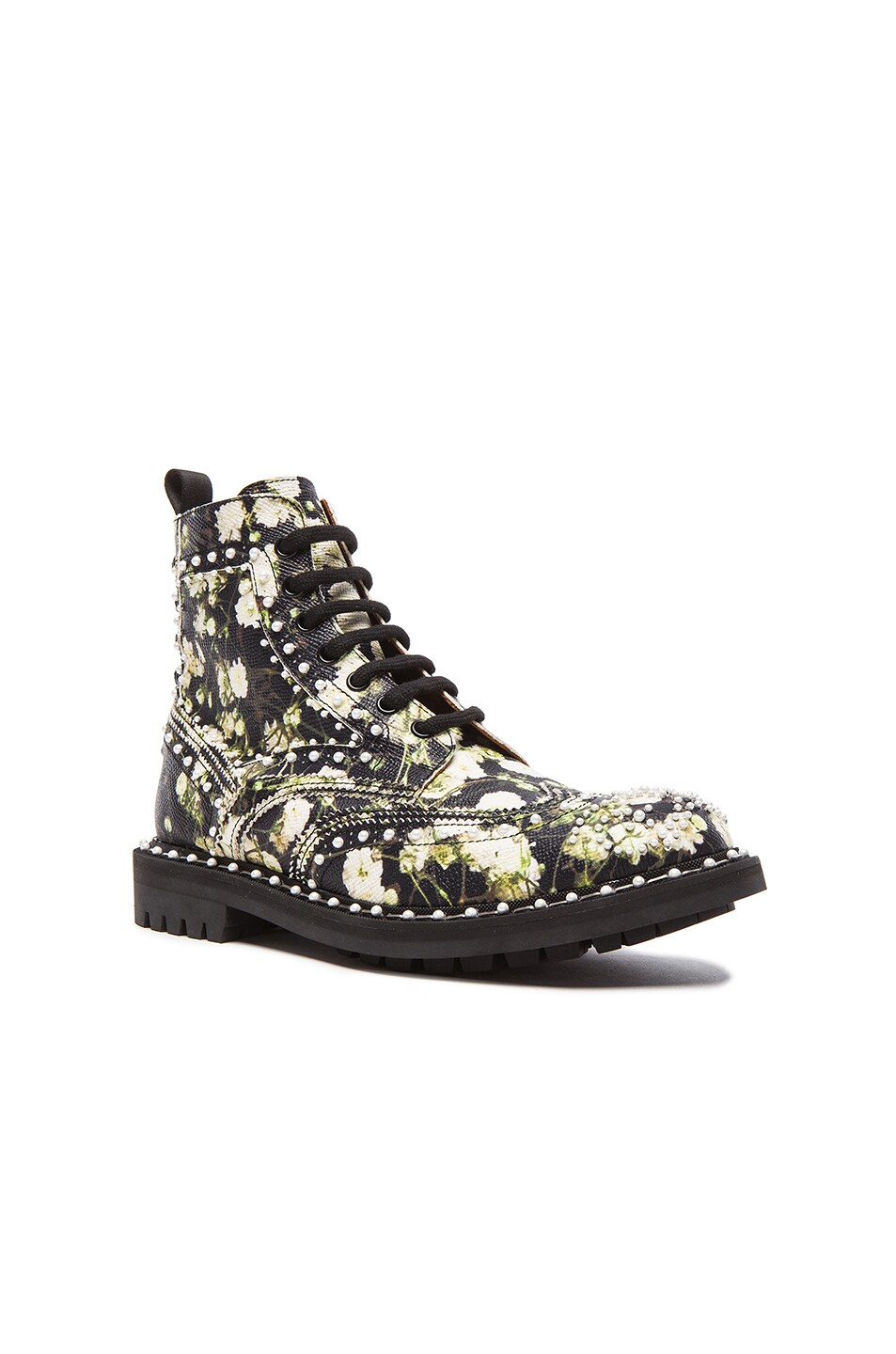 Givenchy Pearl Studded Leather Runway Boots in Multi | FWRD