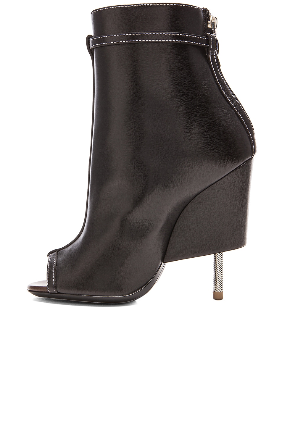 Givenchy Open Toe Runway Leather Booties in Black | FWRD