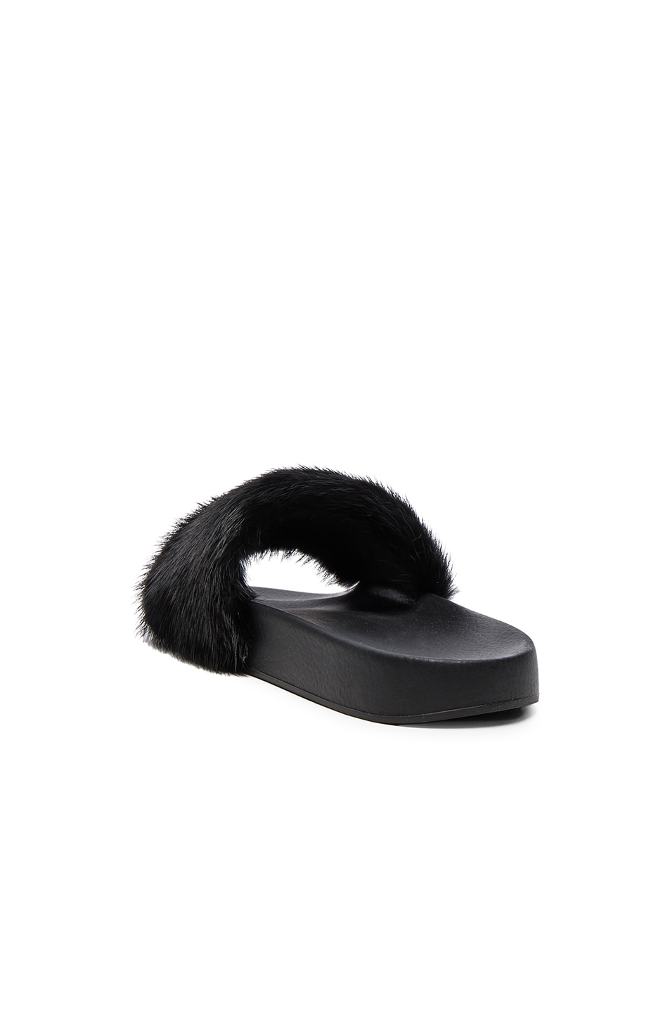 Givenchy Mink Fur Slides in Black | FWRD