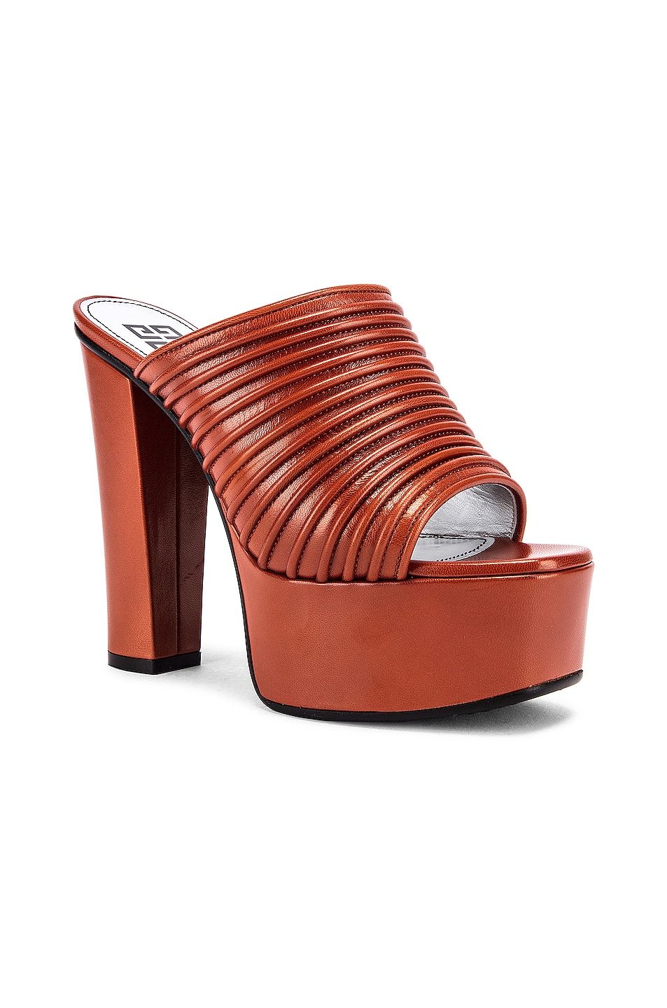 Givenchy Platform Mule Sandals in Dark Orange | FWRD