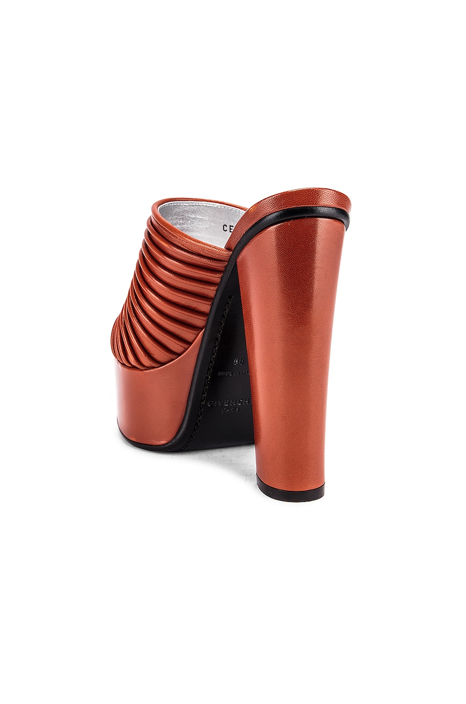 Givenchy Platform Mule Sandals in Dark Orange | FWRD