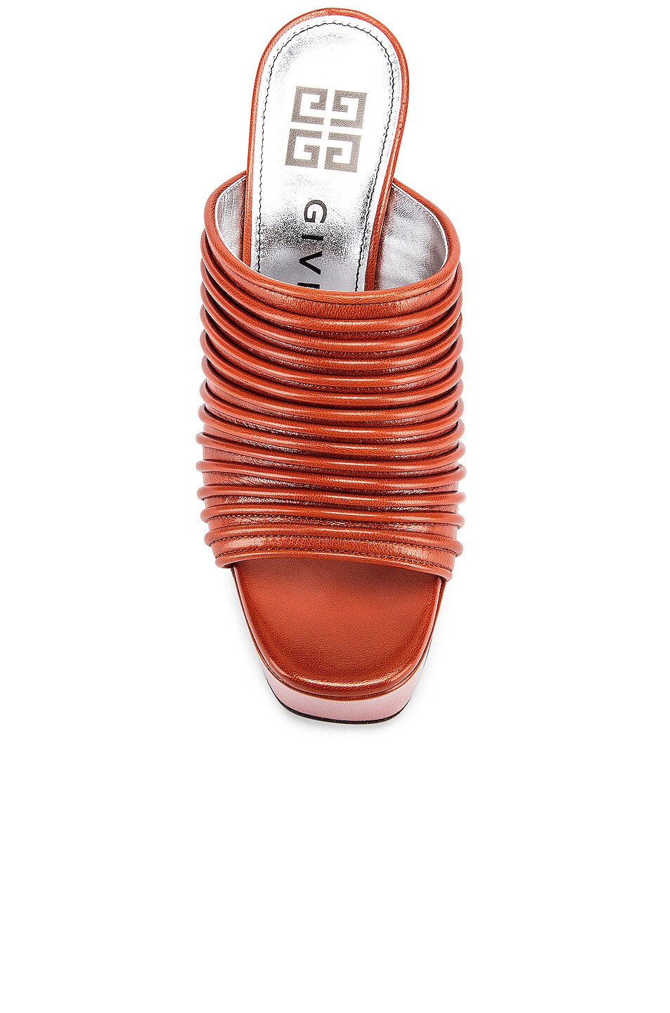 Givenchy Platform Mule Sandals in Dark Orange | FWRD