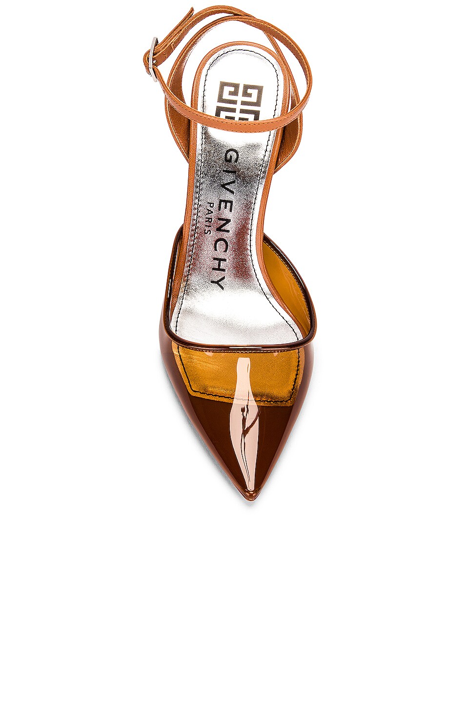 Givenchy Couture Stiletto Ankle Strap Heels in Cognac | FWRD