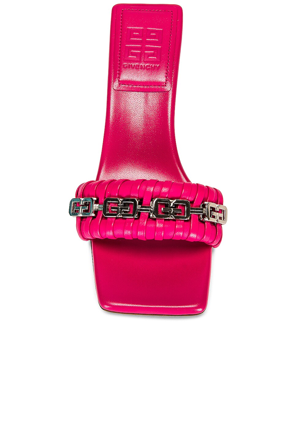 Givenchy G Woven Kitten Heel Sandals in Neon Pink | FWRD