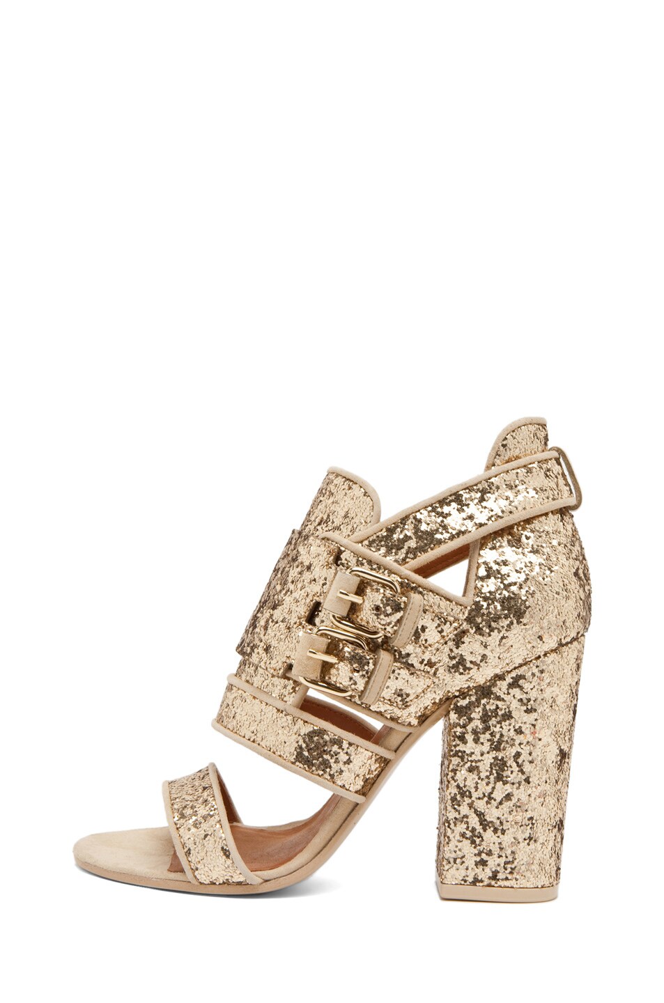 Givenchy Vittorias Heel in Glitter Pale Gold in Cream | FWRD