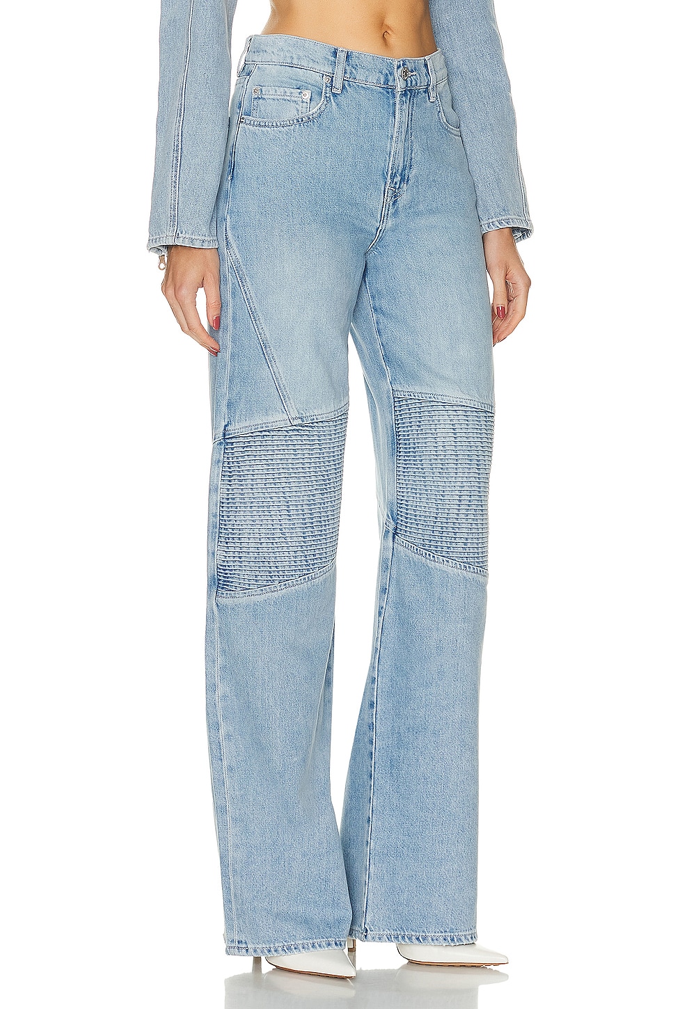 GRLFRND Mariah Wide Leg Racer Jean in Coast Highway | FWRD