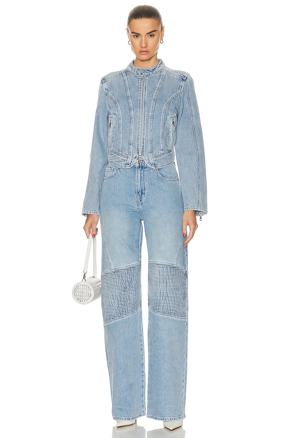 GRLFRND Mariah Wide Leg Racer Jean in Coast Highway | FWRD